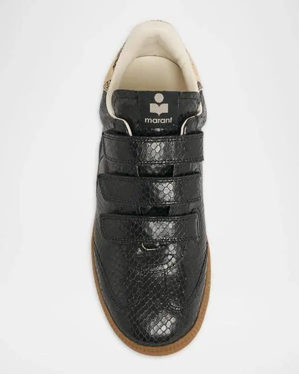 Isabel Marant Étoile Beth Embossed Leather Grip-strap Sneakers