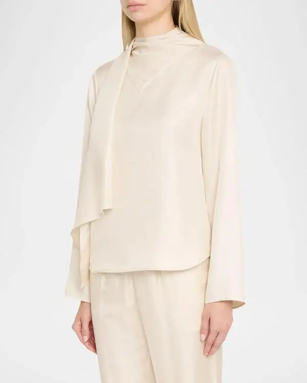 Loulou De Saison Gala Silk Scarf-neck Blouse