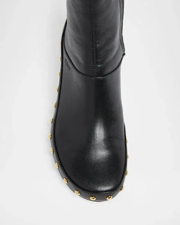 Chloé Junie Studded Leather Ankle Boots