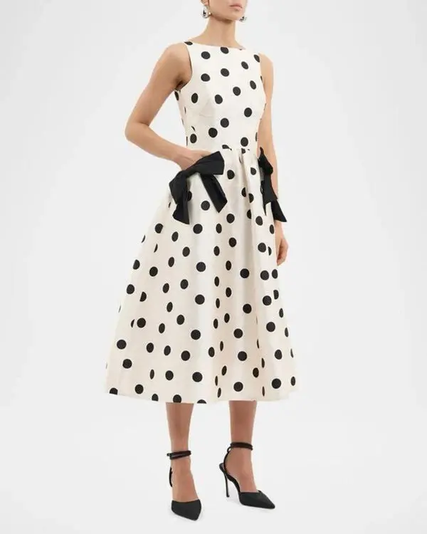 Rebecca Vallance Bacio Polka Dot Midi Dress