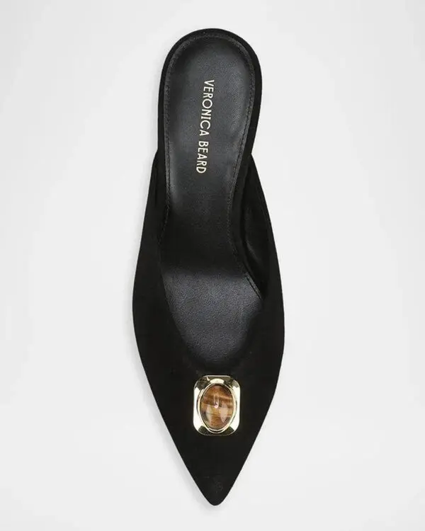 Veronica Beard Rochelle 75mm Suede Mules