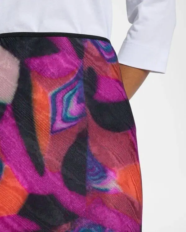 Dries Van Noten Marbled Clay Printed Twill Midi Skirt