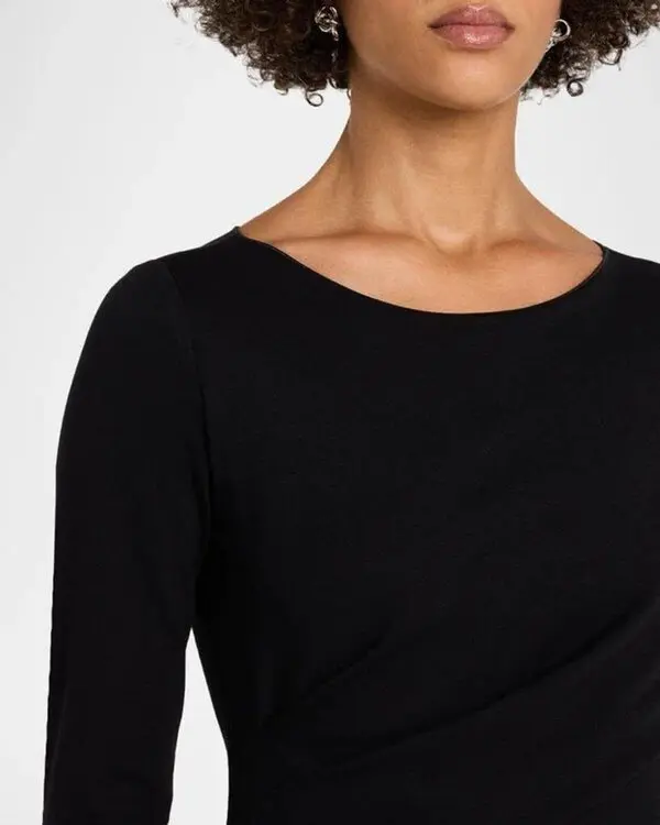 Emporio Armani Ruched 3/4-sleeve Dress