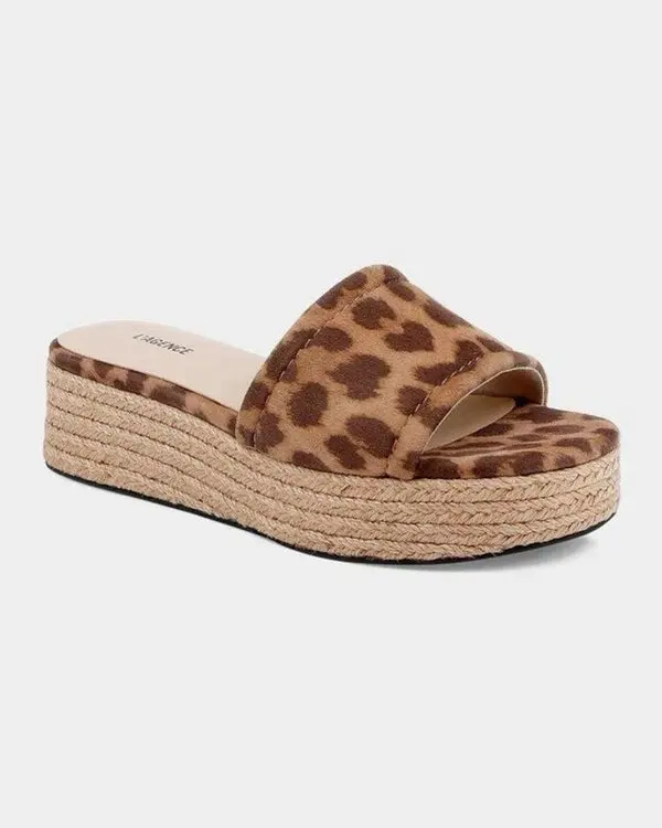 L & APOS;AGENCE Ramani -print Suede Espadrille Sandals