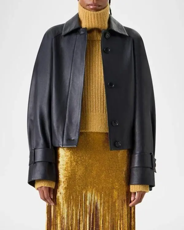 Akris Kallisto Lamb Nappa Leather Jacket