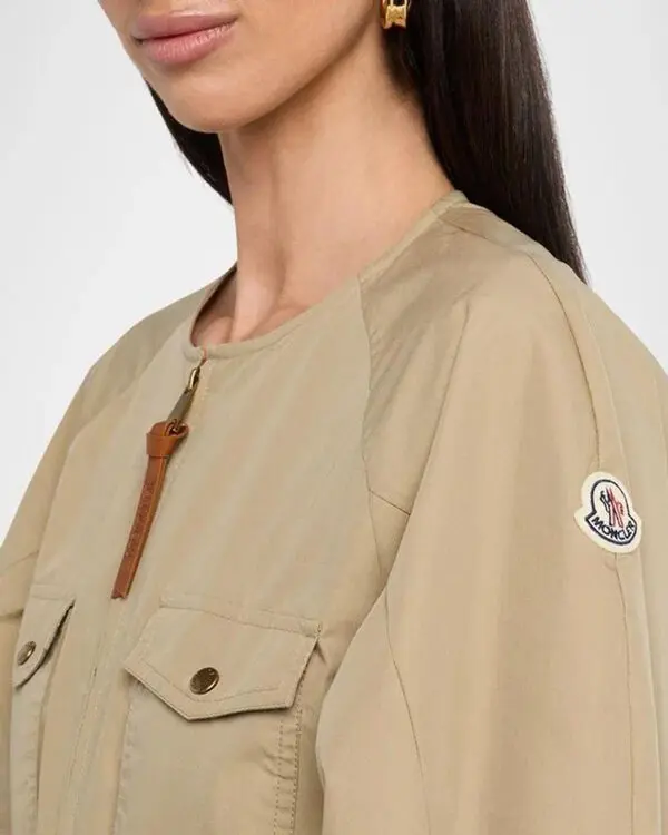 Moncler Pleated Poplin Dress - Beige