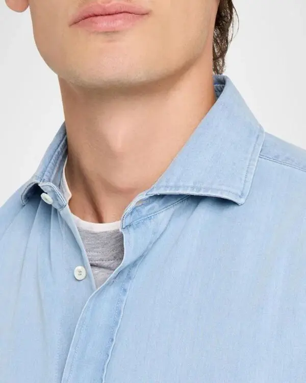 Brunello Cucinelli Apos;s Cotton Denim Button-down Shirt