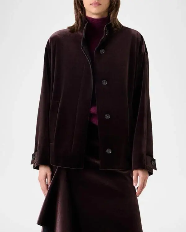 Akris Huma Velvet Neoprene Parka Jacket