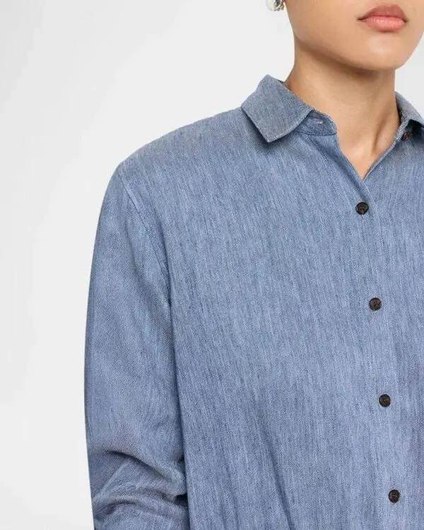 Theory Cropped Button-front Shirt