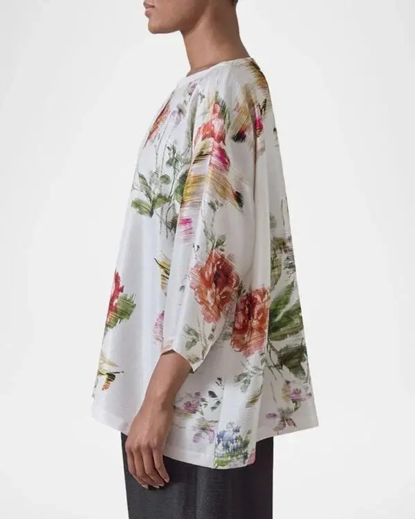Eskandar A-line Scoop Neck Top Mid Plus Length