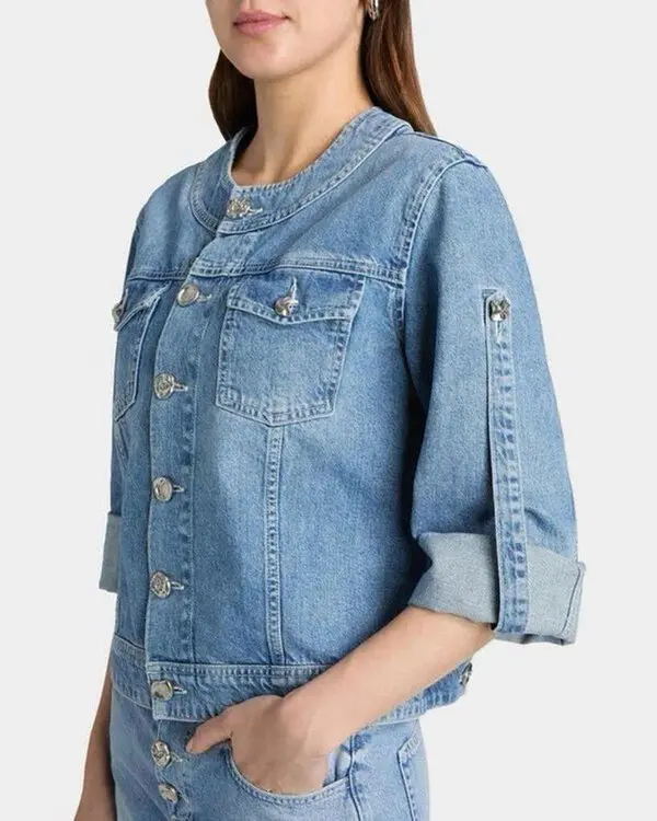 L & APOS;AGENCE Anouk Denim Button-front Jacket