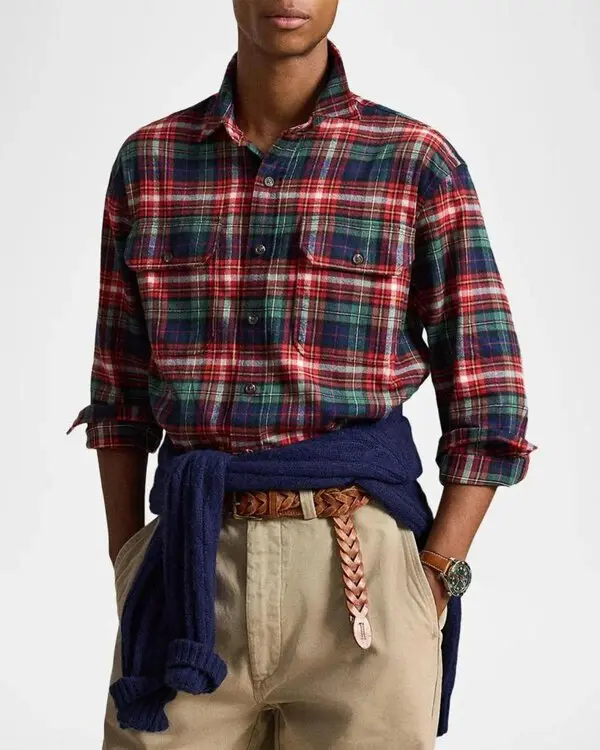 Polo Ralph Lauren Apos;s Classic-fit Plaid Flannel Workshirt