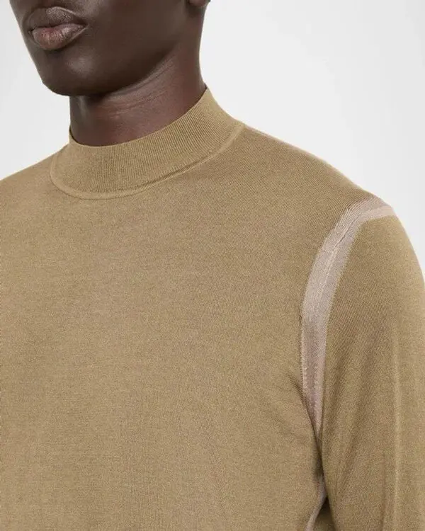 Emporio Armani Apos;s Silk-blend Knit Mock Neck Sweater