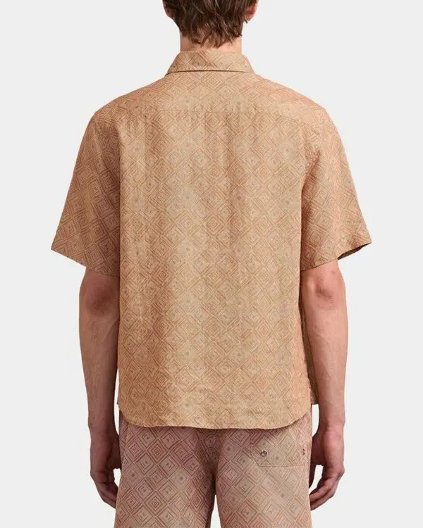 Frescobol Carioca Apos;s Castro Angra Madeira-print Linen Button-front Shirt