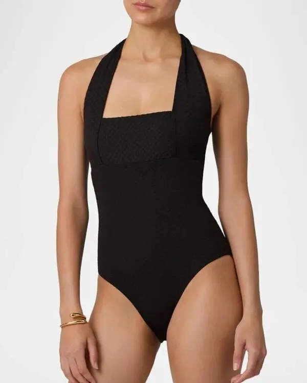 Shoshanna Retro Halter One-piece Swimsuit