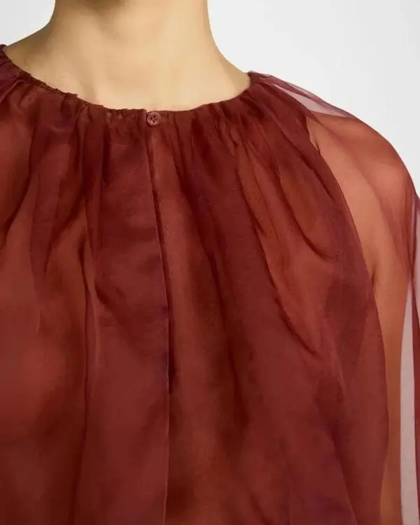 FRAME The Sheer Balloon Blouse