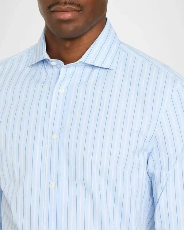 Brunello Cucinelli Apos;s Double-stripe Cotton Dress Shirt