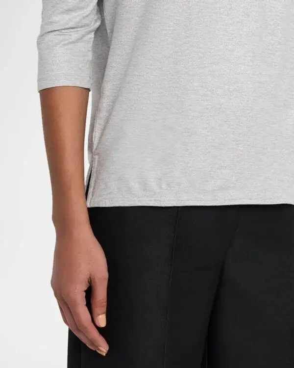 Majestic Filatures Soft Touch 3/4-sleeve Metallic Jersey T-shirt - Gris Chine