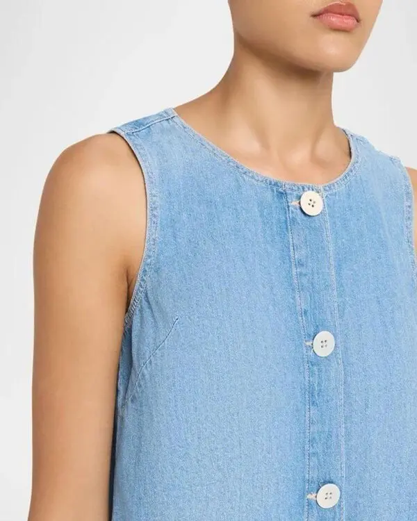 L & APOS;AGENCE Foster Sleeveless Denim Top