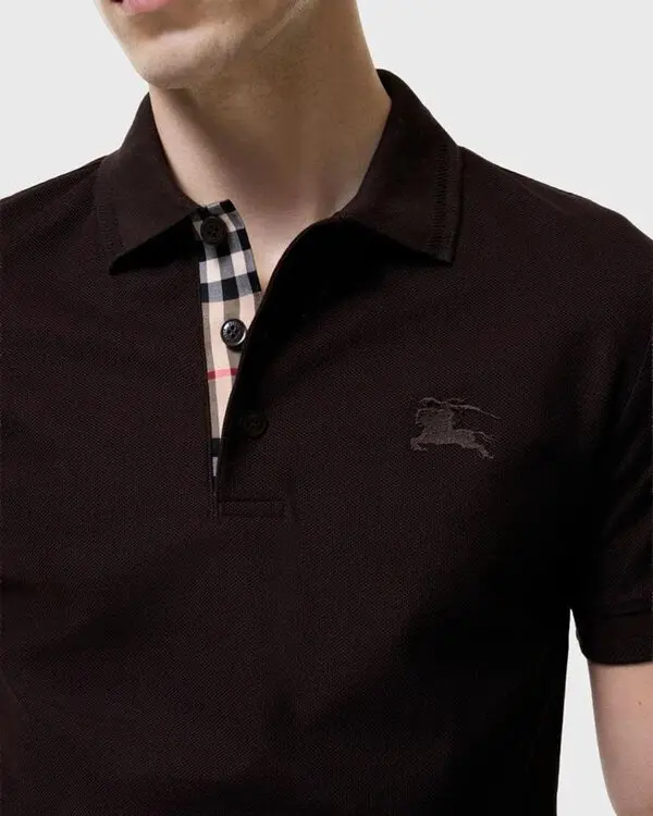Burberry Apos;s Eddie Check-placket Cotton Polo Shirt