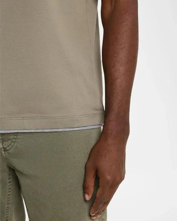 Brunello Cucinelli Apos;s Cotton Crewneck Tipped T-shirt - Cae09 Mili