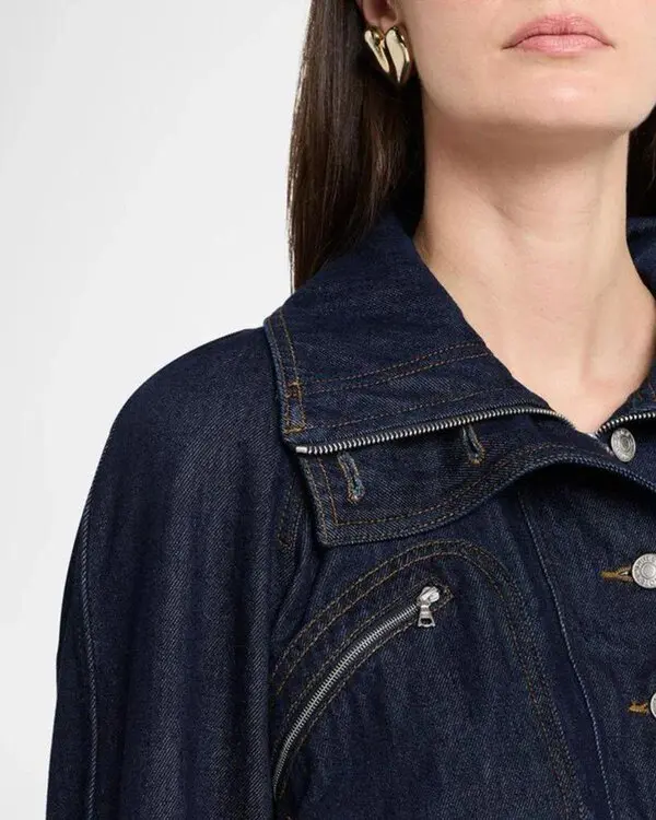 Dries Van Noten Vida Denim Aviator Jacket - Indigo