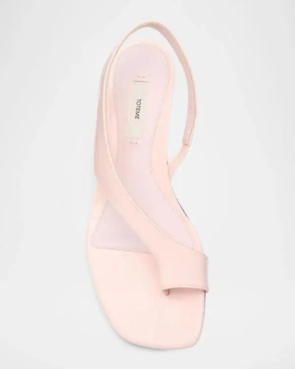 TOTEME Leather Kitten-heel Thong Sandals