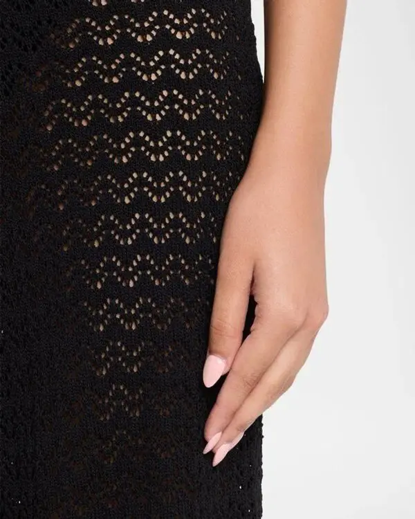 L & APOS;AGENCE Gaelle Pointelle Knit Pants - Black