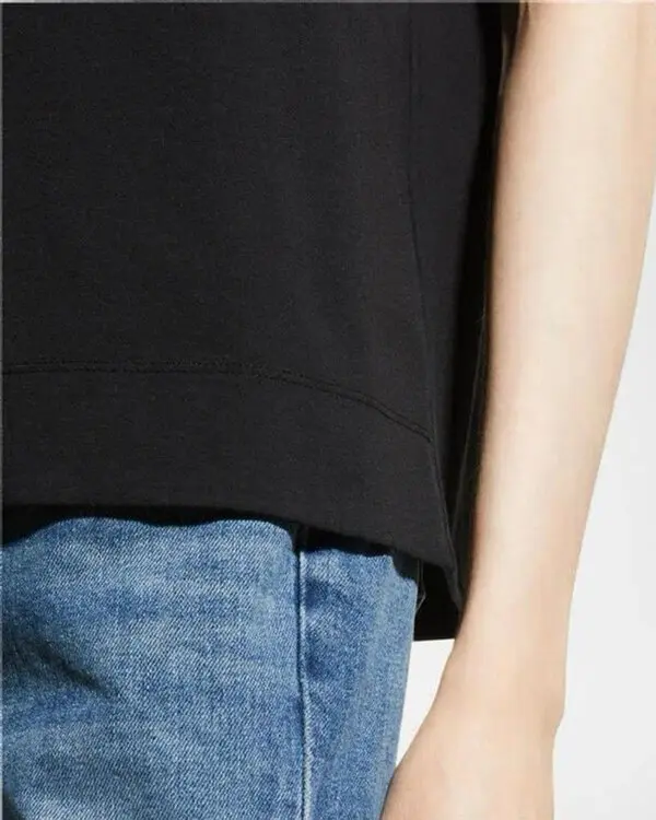 Lafayette 148 New York Modern V-neck Short-sleeve Cotton Jersey Tee