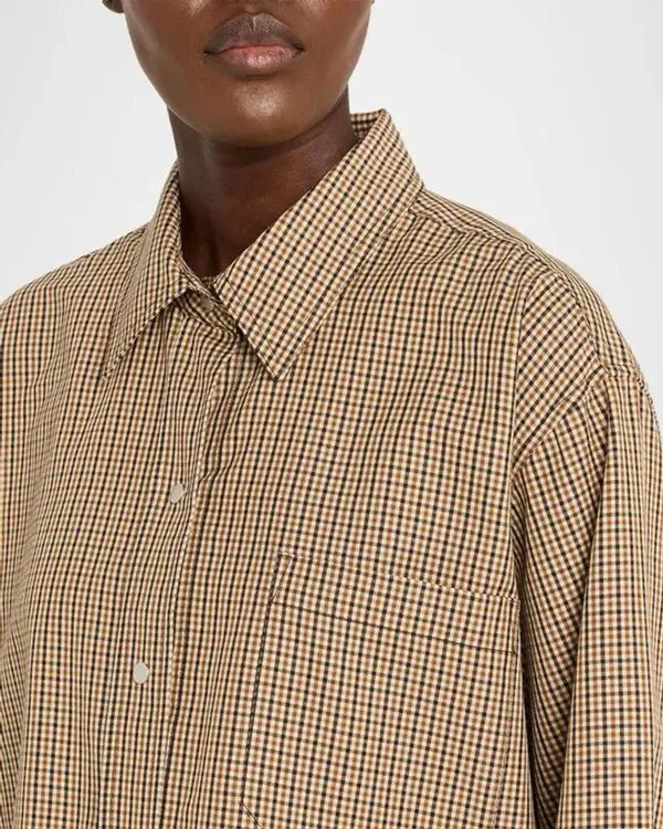 Vince Cropped Long-sleeve Shirt - Light Wheat