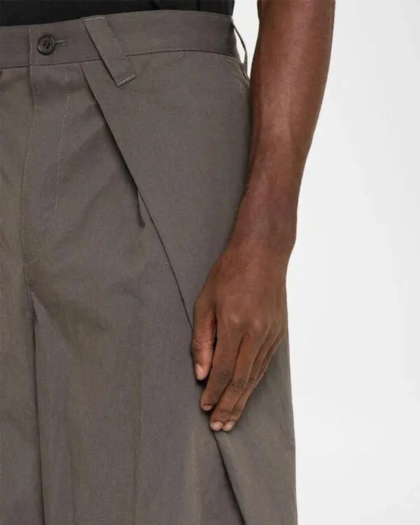 Issey Miyake Apos;s Overlap Cotton-blend Wide-leg Pants