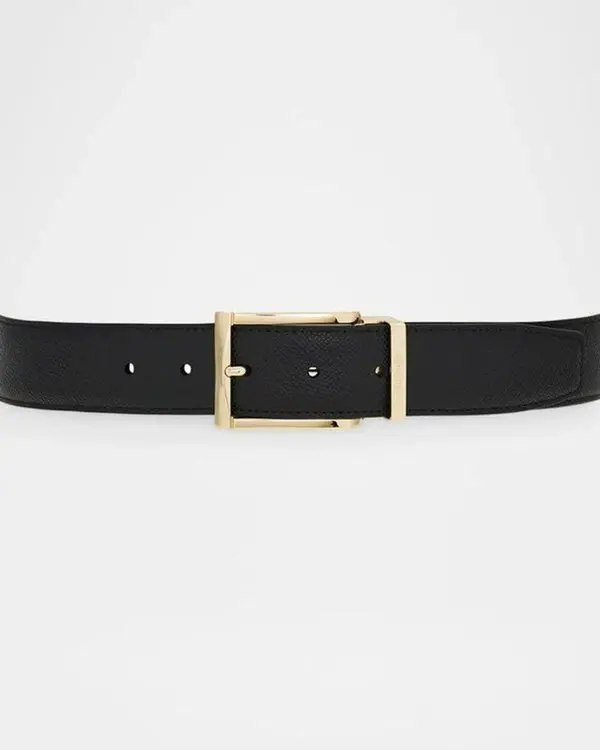 FERRAGAMO Apos;s Reversible Hammered Leather Rectangle-buckle Belt
