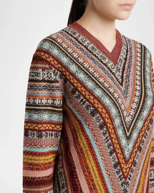 Etro Fair-isle Wool-blend Crewneck Sweater