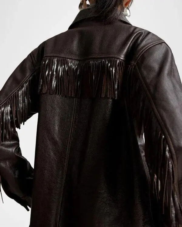 Polo Ralph Lauren Fringed Leather Button-front Jacket