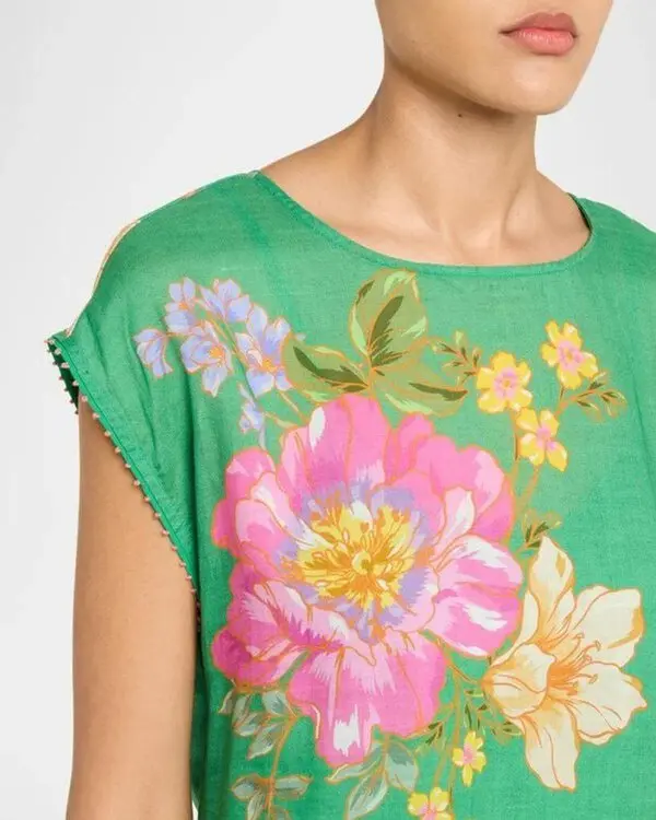 Johnny Was Floral-print Shift Midi Dress