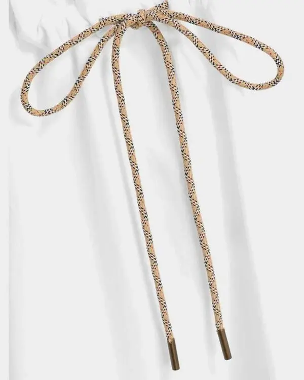 Burberry Isotta Drawstring Short-sleeve Mini Shirtdress - Optic Whit