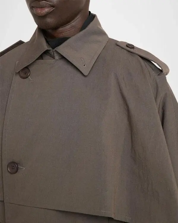 Issey Miyake Apos;s Overlap Cotton-blend Cape Coat