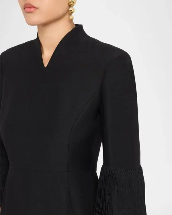 Valentino Garavani Embellished High-collar Midi Dress - Black