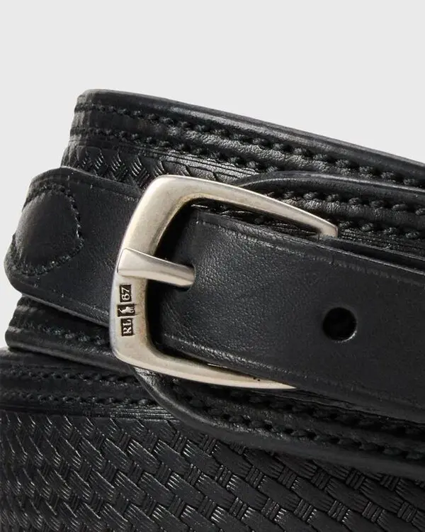 Ralph Lauren Purple Label Apos;s Topstitched Western Leather Belt