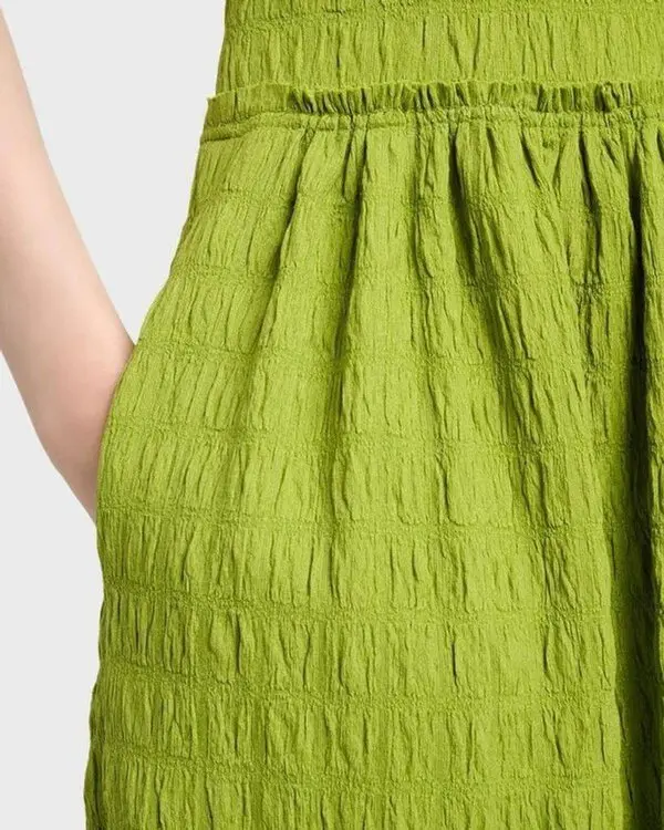 Proenza Schouler White Label Zoira Sleeveless Textured Cotton Maxi Dress - Apple