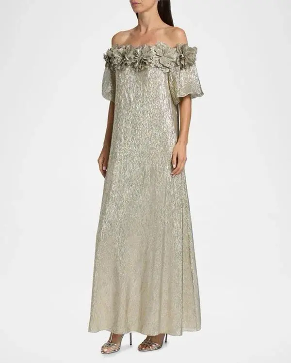 SACHIN BABI Valentina Silk Off-the-shoulder Gown