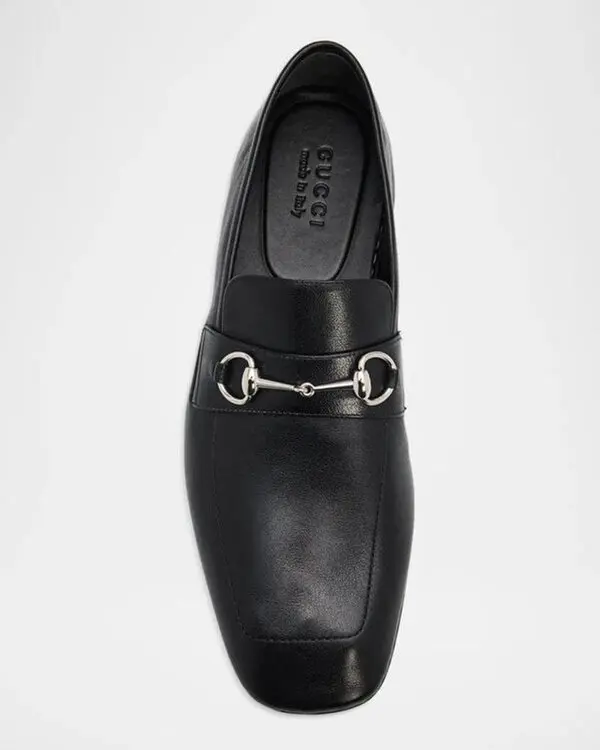 Gucci Apos;s Edgar Leather Bit Loafers With Foldable Heel
