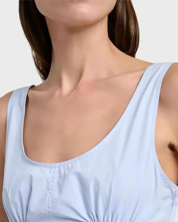 Proenza Schouler White Label Kendall Drop-waist Cotton Midi Dress - Sky