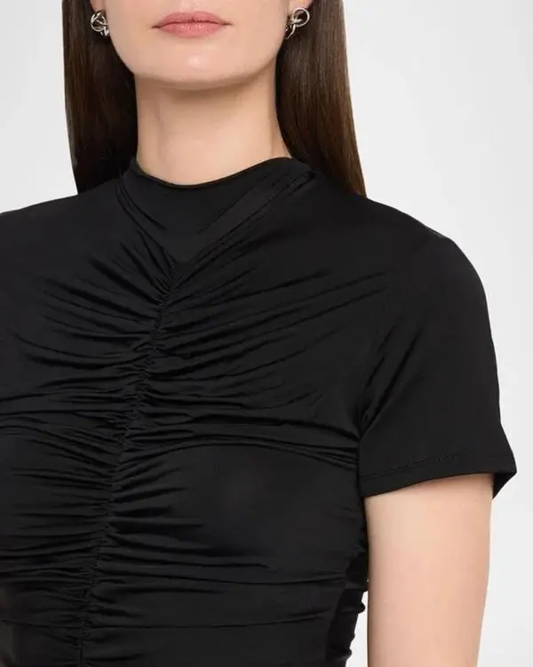 TOCCIN Gracelyn Ruched Mock-neck Dress - Jet