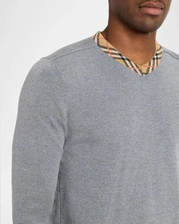 Burberry Apos;s Maxim Check-trim V-neck Sweater