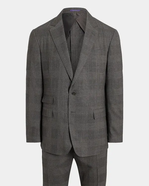 Ralph Lauren Purple Label Apos;s Kent Hand-tailored Glen Plaid Wool Suit