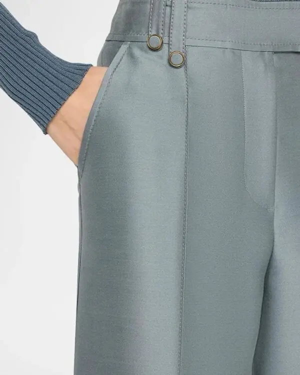 Zimmermann Valiant Structured Wide Flared Pants - Airforce