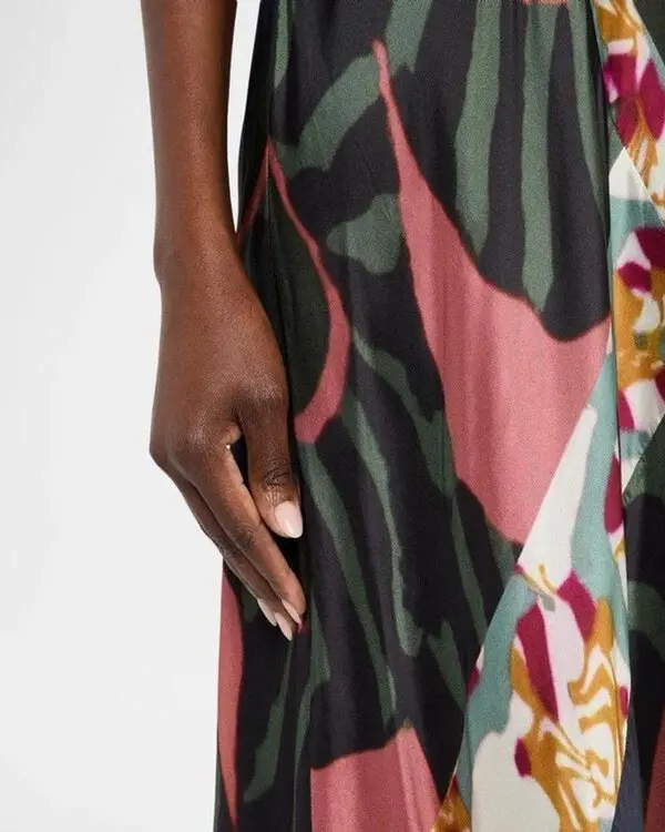 Dries Van Noten Dibelle Patchwork Satin Midi Slip Dress
