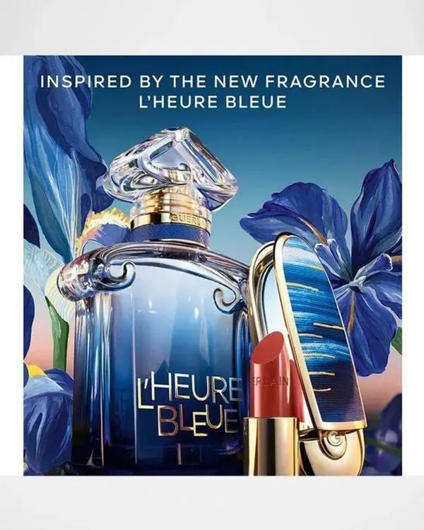 GUERLAIN Limited Edition L & Apos;heure Bleue Rouge G Customizable Lipstick Case, Bleu Astral