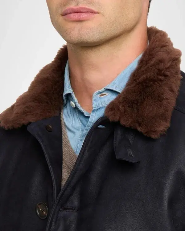Brunello Cucinelli Apos;s Shearling-collar Leather Bomber Jacket